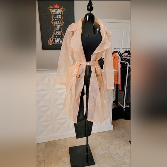 Jackets & Coats | Sheer Mesh Coat With Bealt | Poshmark